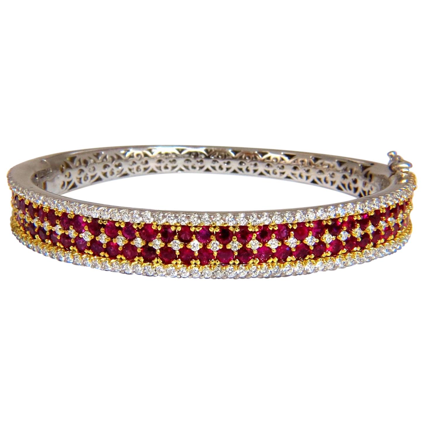 5.32 Carat Natural Round Fancy Yellow Diamonds Bangle Bracelet 14 Karat ...