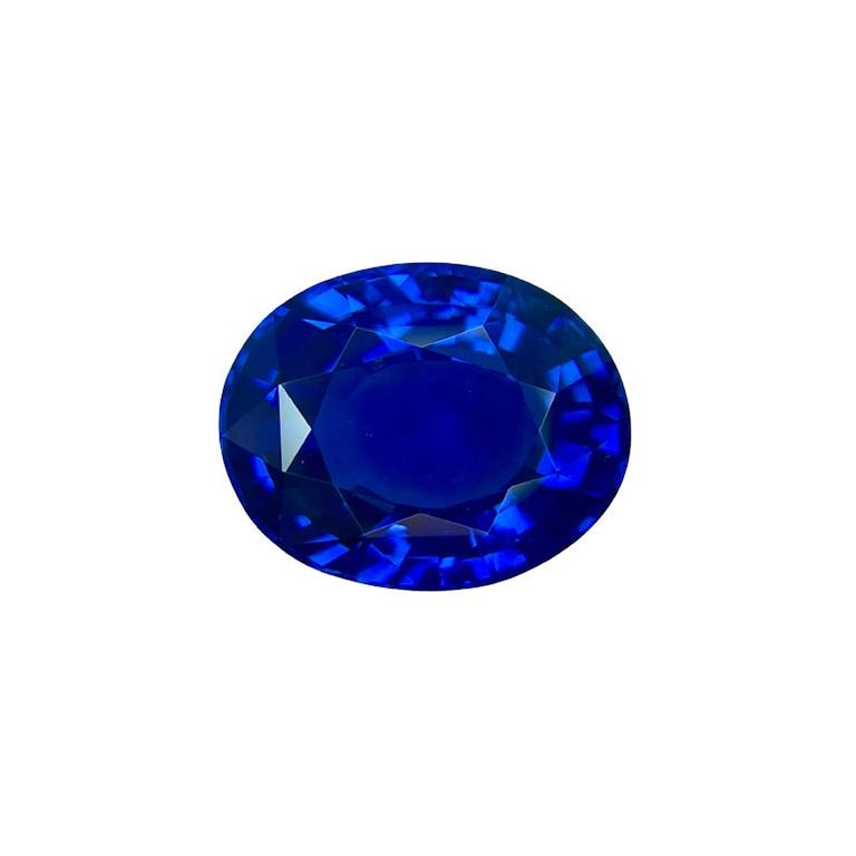 8.02 Carat Oval Ceylon No Heat Royal Blue Sapphire For Sale at 1stDibs