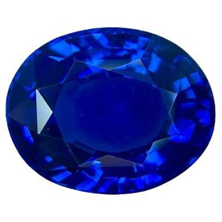 8.02 Carat Oval Ceylon No Heat Royal Blue Sapphire For Sale at 1stDibs