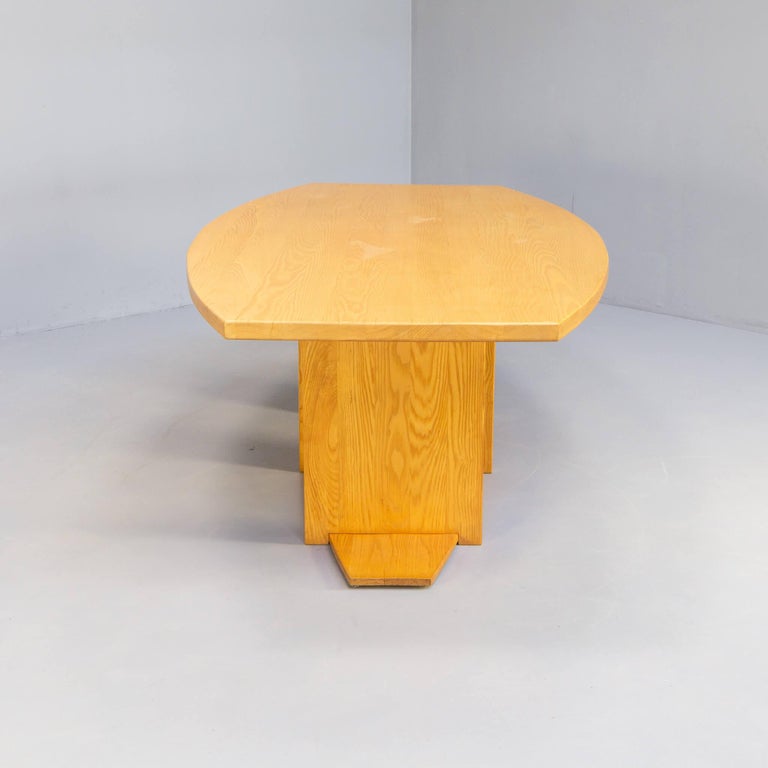 80s architectural oval dining table For Sale at 1stDibs