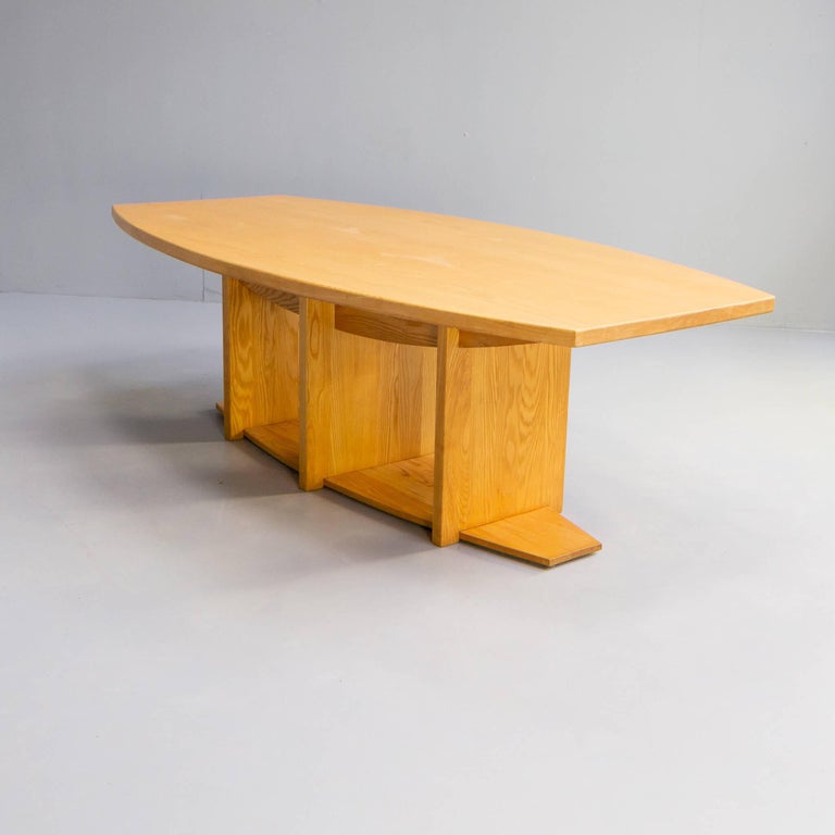 80s architectural oval dining table For Sale at 1stDibs