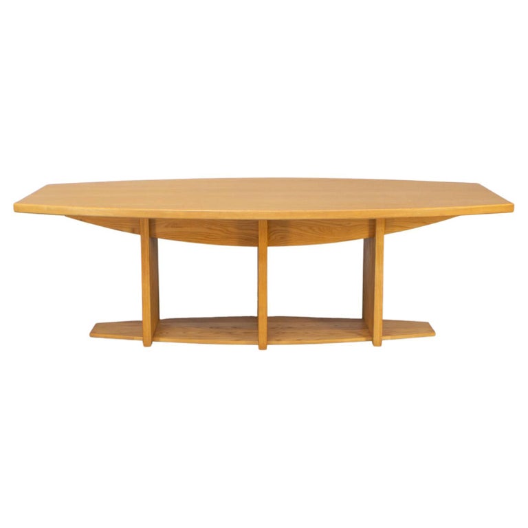 80s architectural oval dining table For Sale at 1stDibs