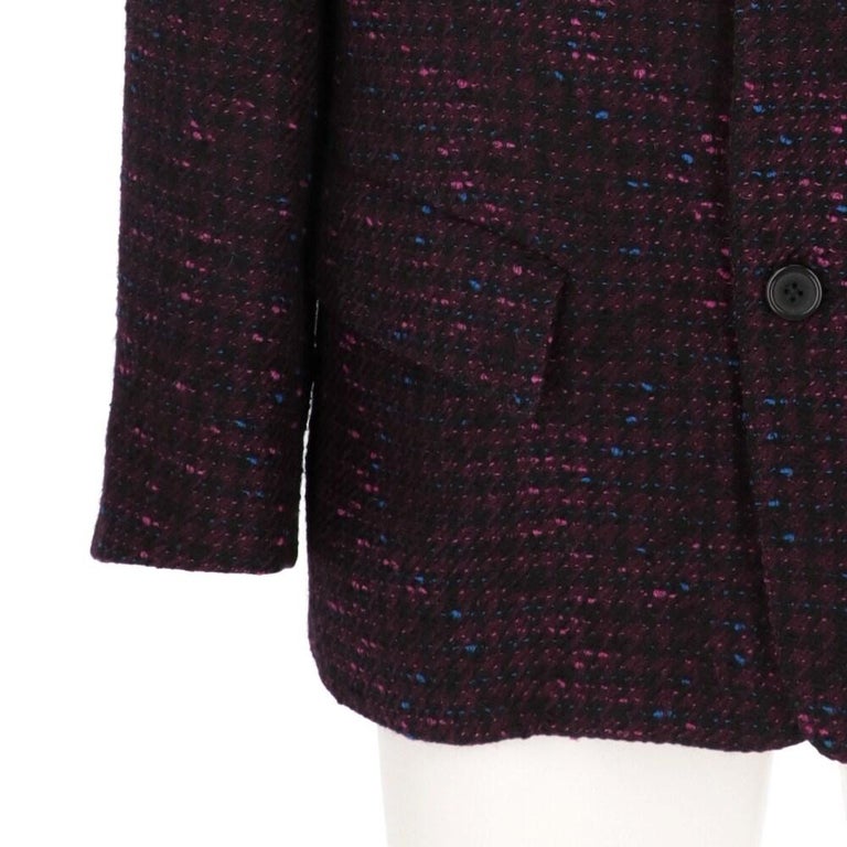 80s Byblos Vintage Multicolor wool jacket with black houndstooth ...