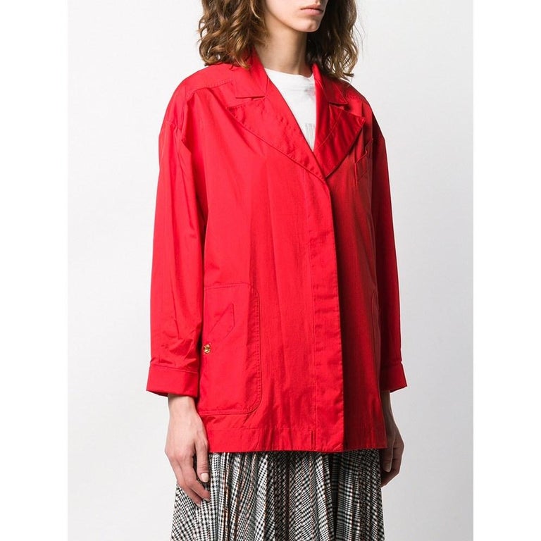 80s Chanel Vintage red nylon jacket For Sale at 1stDibs