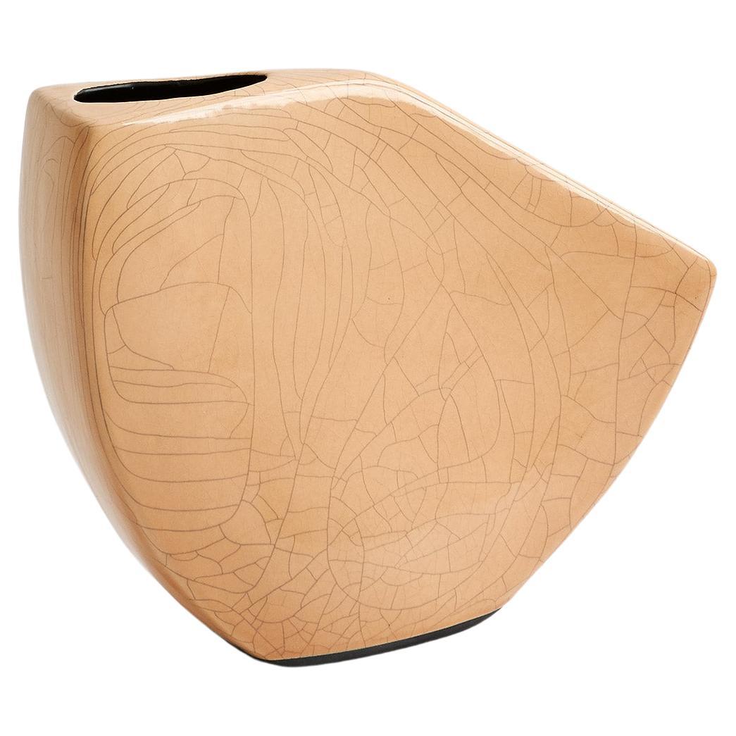 James Johnston Large Geometric Brass Architectural Vase Vintage Post ...