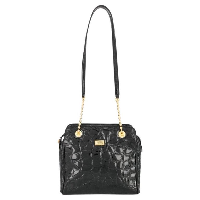 80s Gianfranco Ferré Vintage black crocodile leather bag For Sale at ...