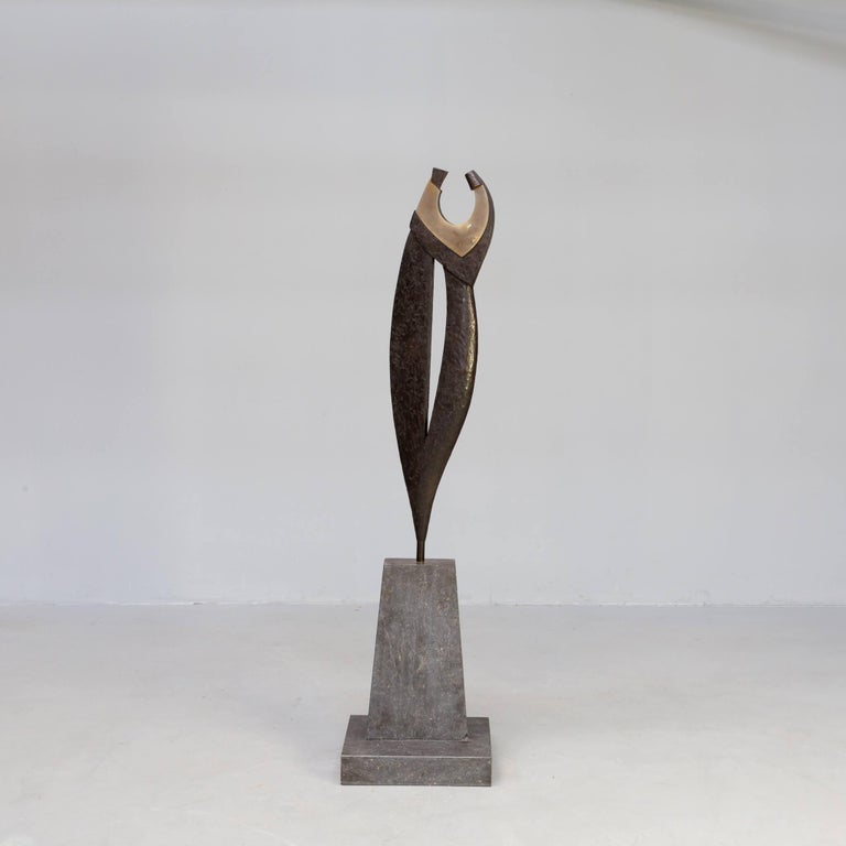 80s Hans Versteeg Brass and Bronze Artwork Called “Toenadering’ For ...
