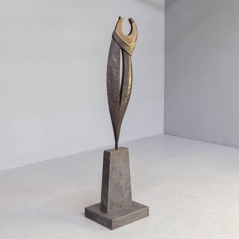 80s Hans Versteeg Brass and Bronze Artwork Called “Toenadering’ For ...
