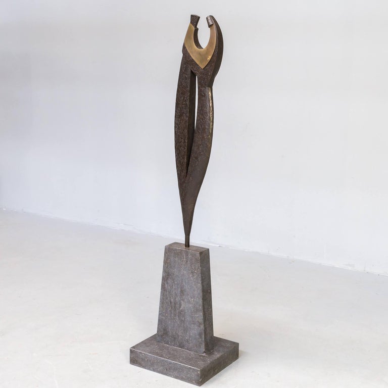 80s Hans Versteeg Brass and Bronze Artwork Called “Toenadering’ For ...