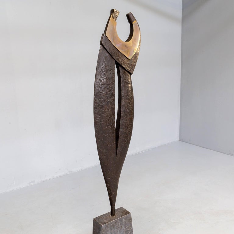 80s Hans Versteeg Brass and Bronze Artwork Called “Toenadering’ For ...