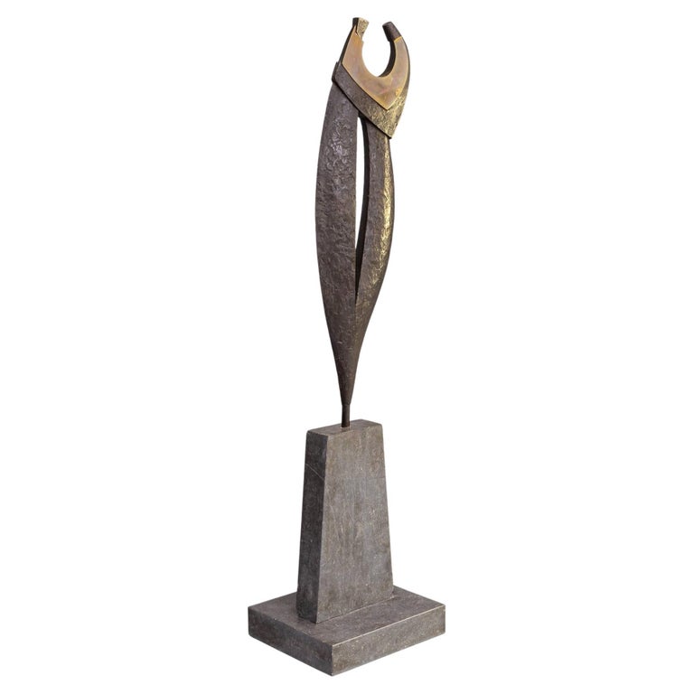80s Hans Versteeg Brass and Bronze Artwork Called “Toenadering’ For ...