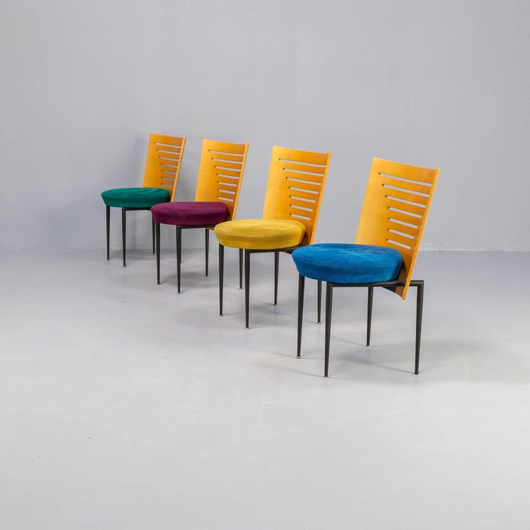 80s Mazairac and Boonzaaijer ‘Harmonica’ Dining Chair for Castelijn Set ...