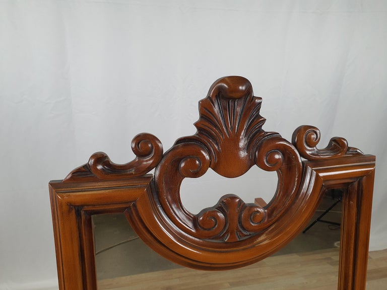 80s Mirror in Glass and Plywood For Sale at 1stDibs