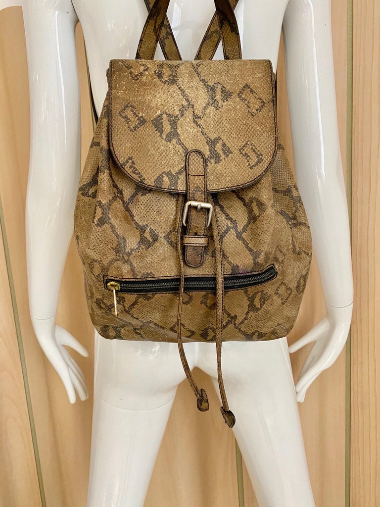 80s Moschino Leather Backpack For Sale at 1stDibs