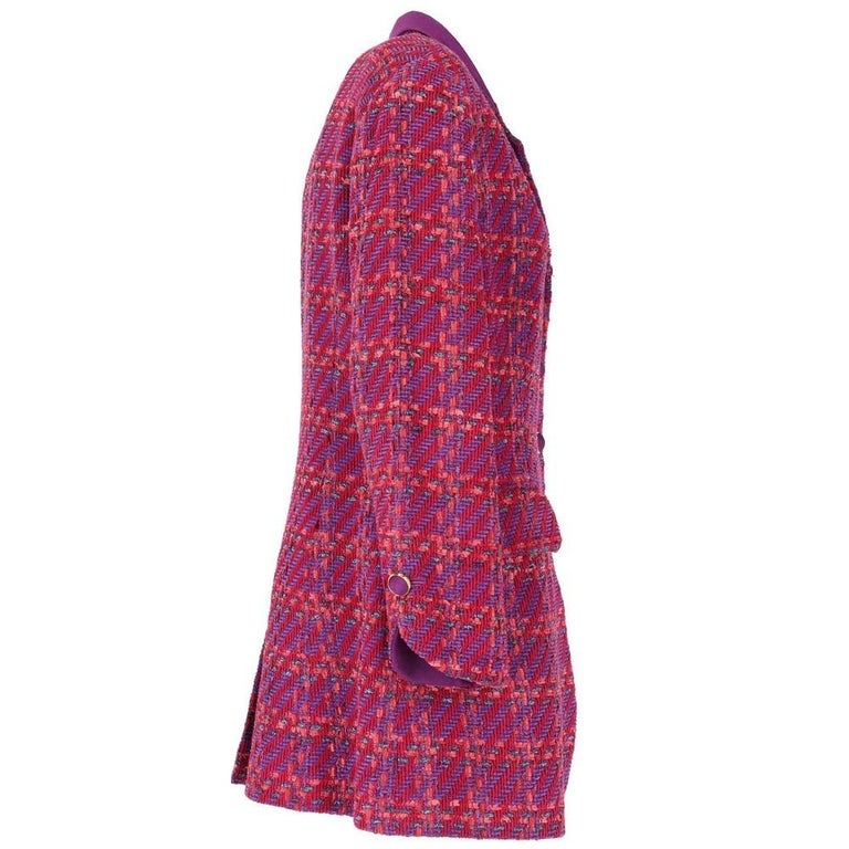 80s Nina Ricci Vintage fuchsia and purple bouclé wool fitted jacket For ...