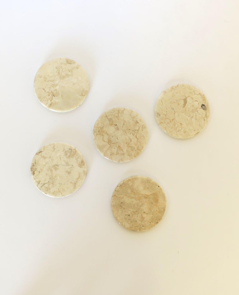 1980s Postmodern Marble Cocktail Drinks Coasters, Set of 5 For Sale at ...