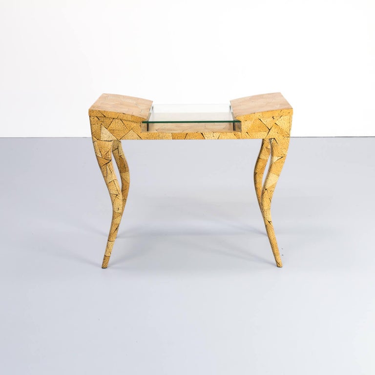 1980s R and Y Augousti Coconut Shell Inlay Side Table For Sale at 1stDibs