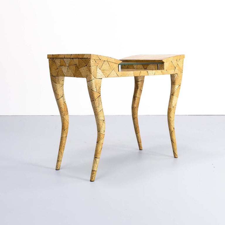 1980s R and Y Augousti Coconut Shell Inlay Side Table For Sale at 1stDibs