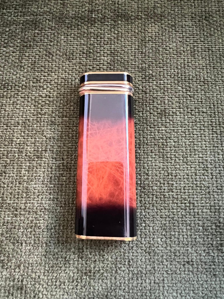Cartier Circa 80s Vintage “Trinity” Brown Flame Lacquer 18k Gold Plated ...