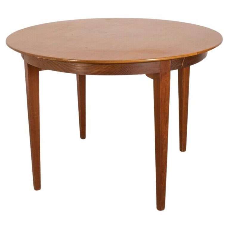 80s Vintage Round Table in Teak Wood Italian Design For Sale at 1stDibs