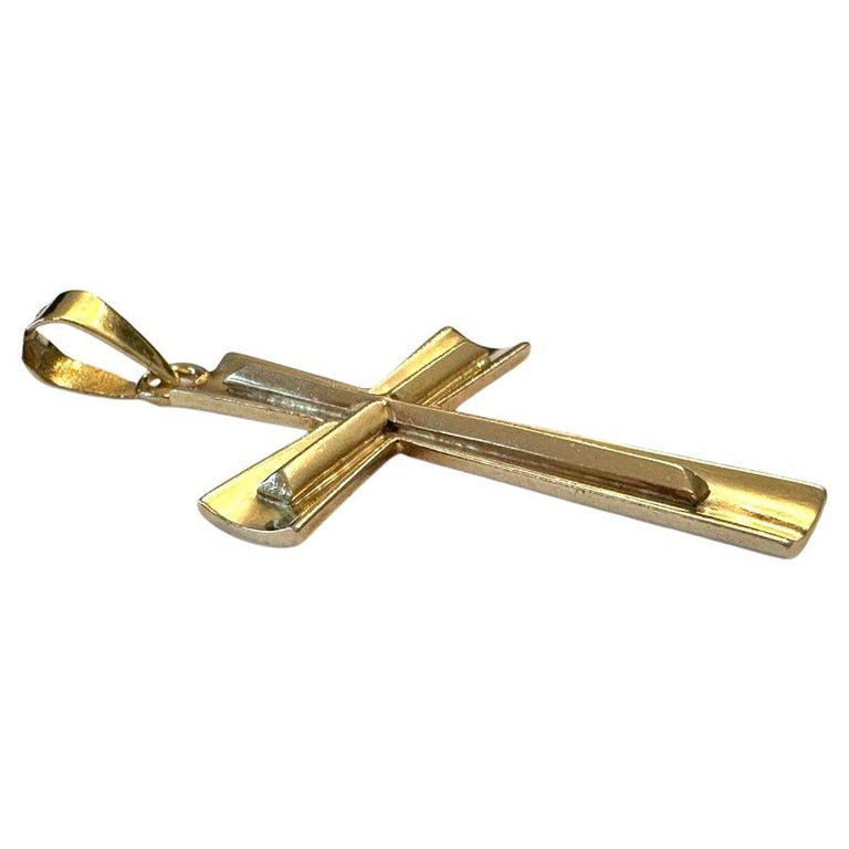 80s Vintage Spanish Cross in Yellow Gold 18kt For Sale at 1stDibs