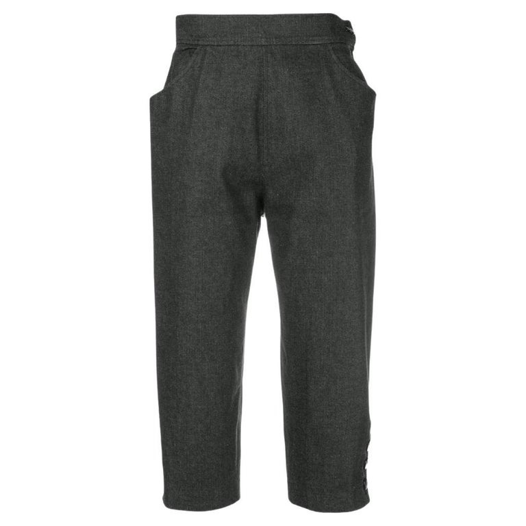 80s Yves Saint Laurent Vintage dark grey denim crop trousers For Sale ...