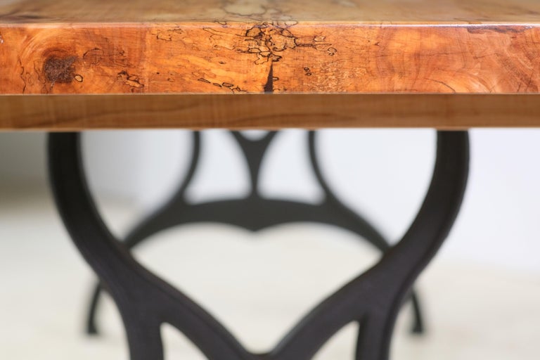 Long Live Edge Maple Dining Table Industrial Legs Cast Iron Brooklyn NY ...