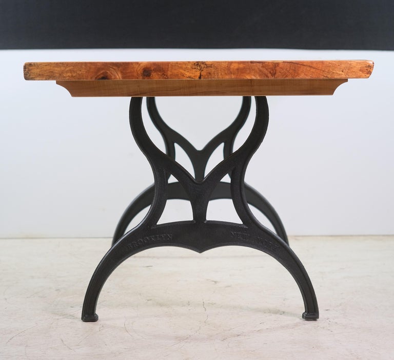 Long Live Edge Maple Dining Table Industrial Legs Cast Iron Brooklyn NY ...