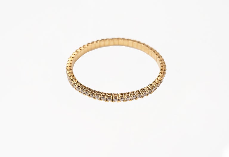 8.13 cts 20 pointer Round Diamond Stretchable Bracelet in 18K Yellow ...
