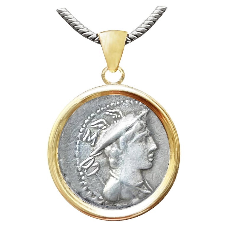 82 Bc Coin Depicting Mercury 'Ulysses and Argos on the Back' 18 Kt Gold ...