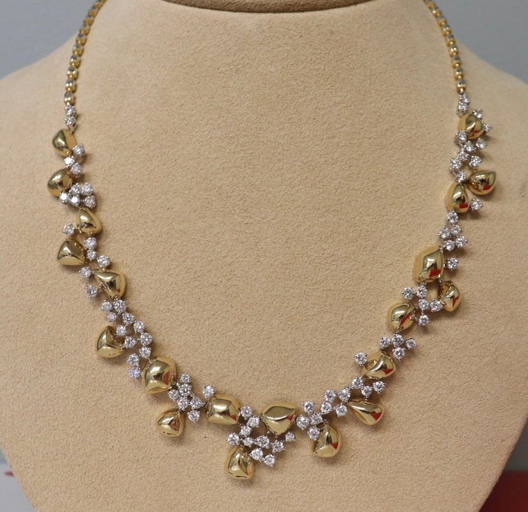 82 Full-Cut Diamond Necklace in 18k Yellow Gold For Sale at 1stDibs