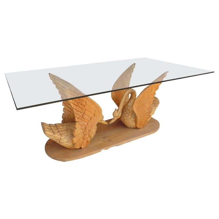 82" Swan Pedestal Dining Table at 1stDibs