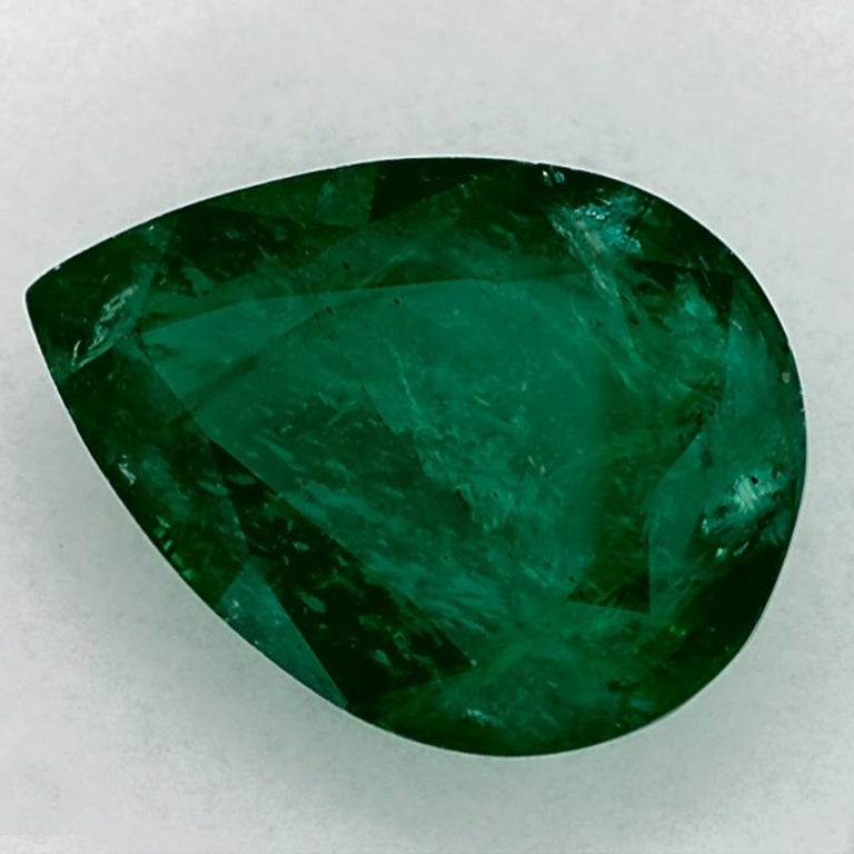 8.26 Carat Natural Emerald Pear Loose Gemstone For Sale at 1stDibs