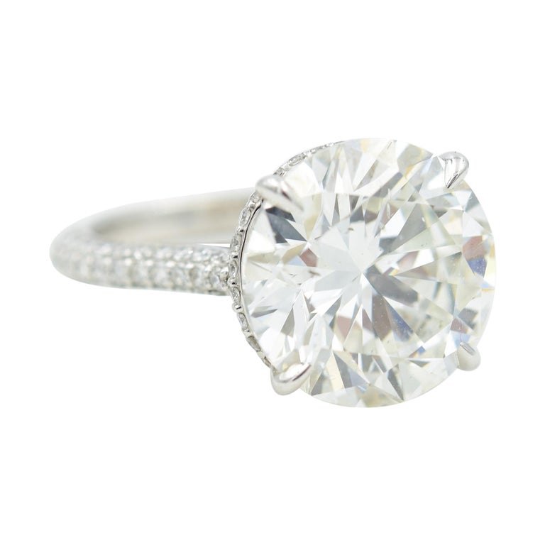 8.27 Carat GIA Certified I SI2 Round Brilliant Cut Diamond in Platinum ...
