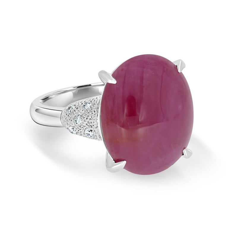 8.27ct Star Ruby Ring with 0.11tct Diamonds Set in Platinum For Sale at ...