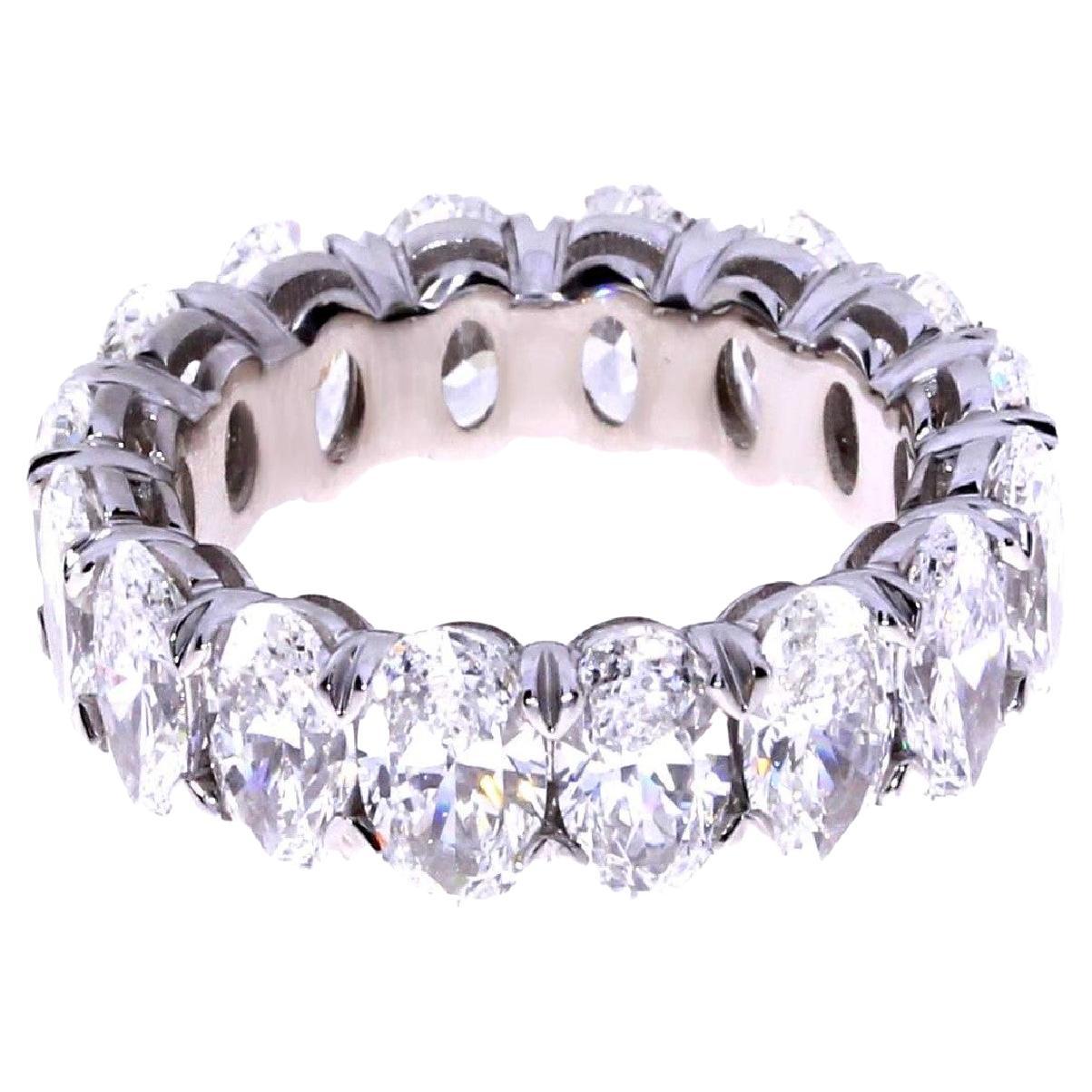 Just Under 10 Carat Oval Cut Diamond Eternity Band Set In Platinum. For ...