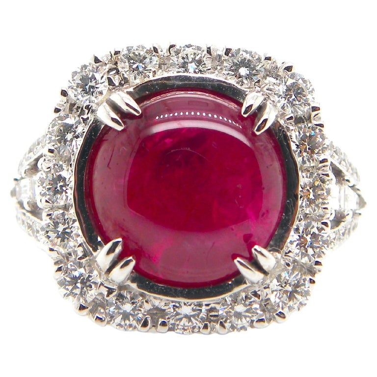 8.33 Carat GRS Certified Burma Mogok No Heat Star Ruby White Diamond ...