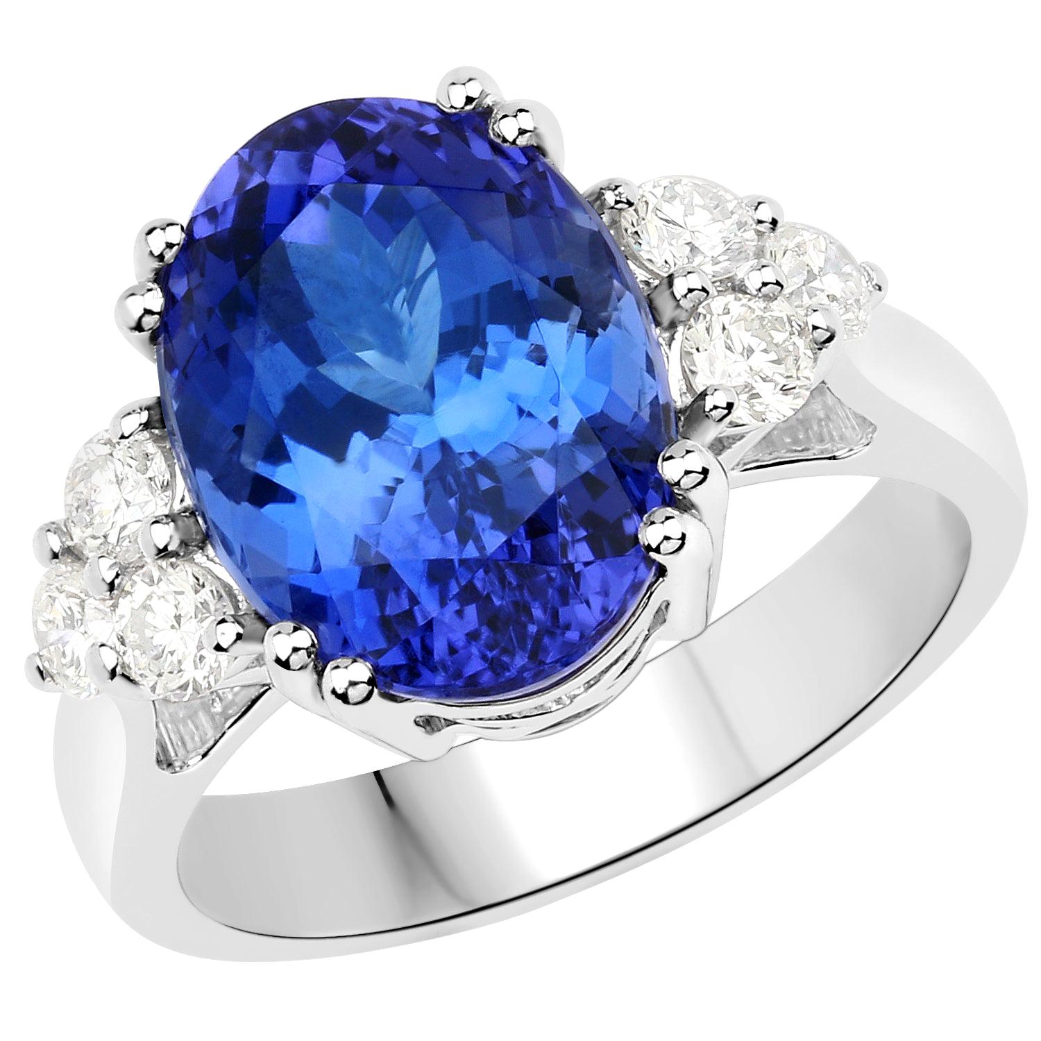 Customizable 8.36 Carat Blue Topaz Sapphire Diamond 18 Karat Gold Ring ...