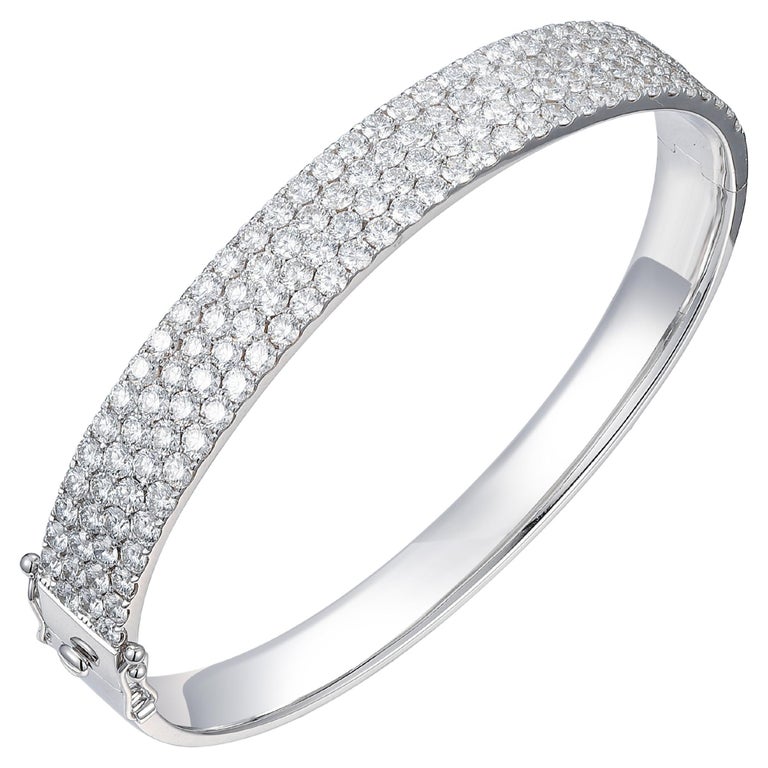 8.38cts 4 Row Diamond Bangle For Sale at 1stDibs