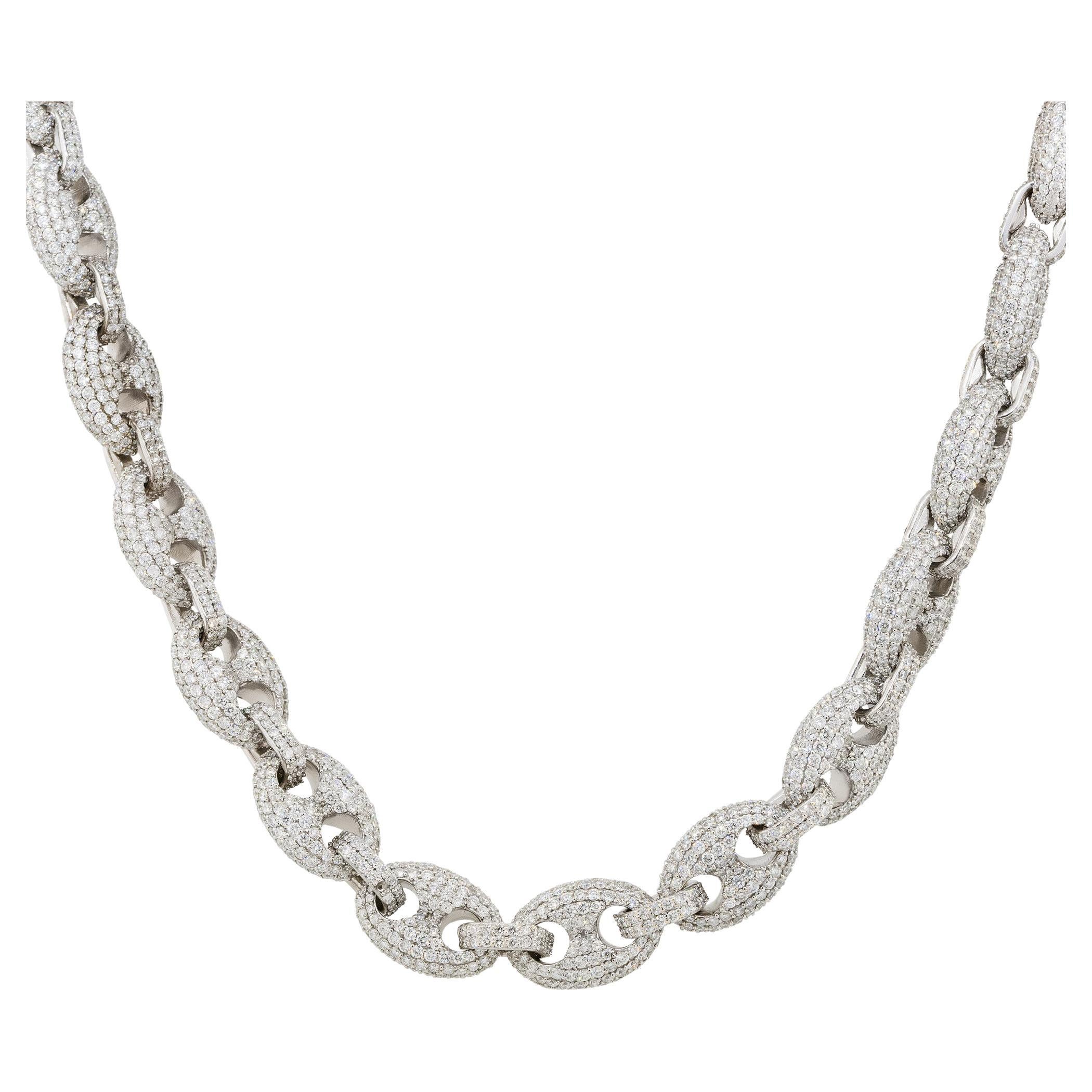 Diamond Pave Cuban Link Necklace For Sale at 1stDibs