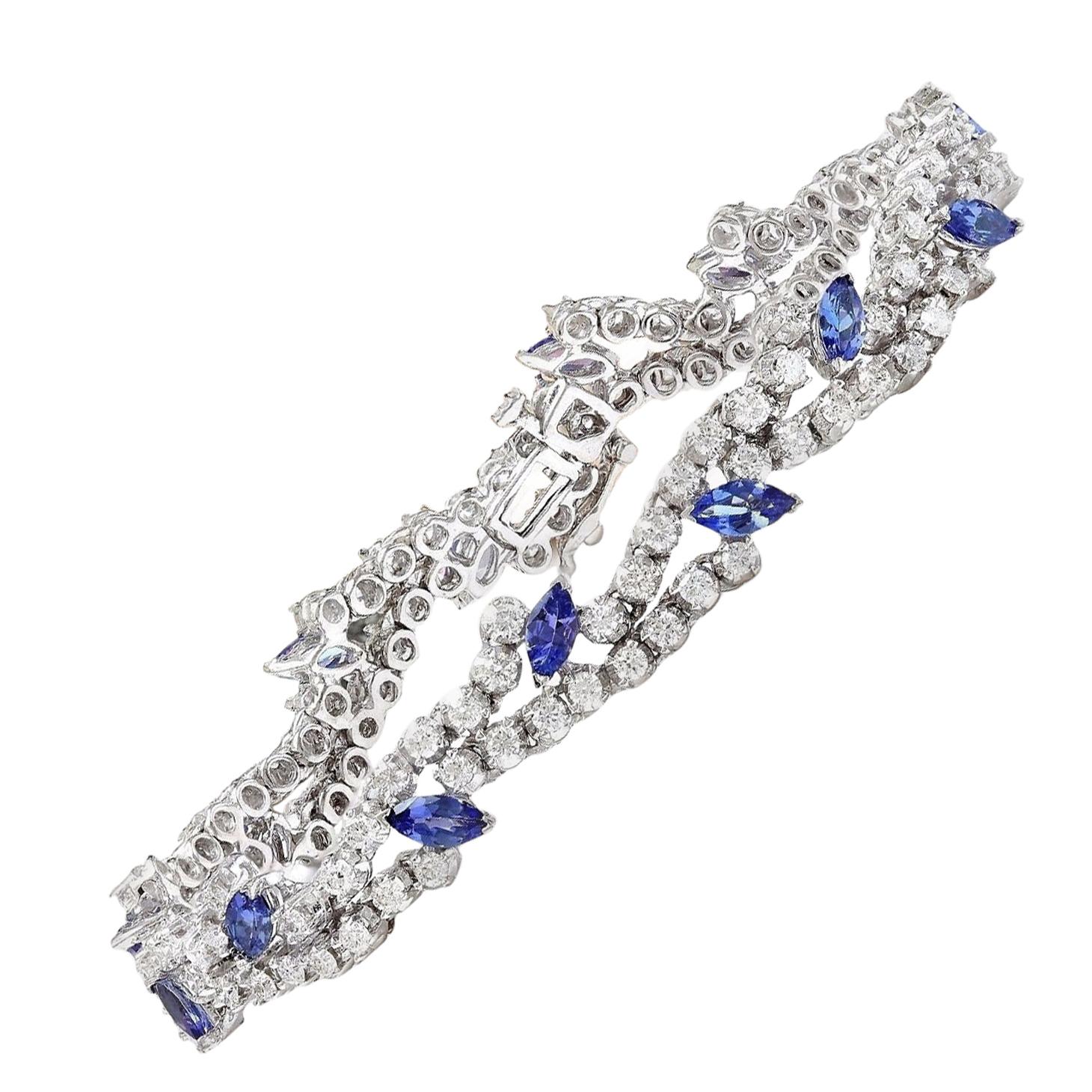 1 50 Carat Natural Diamond 18 Karat White Gold Bracelet For Sale At 1stdibs