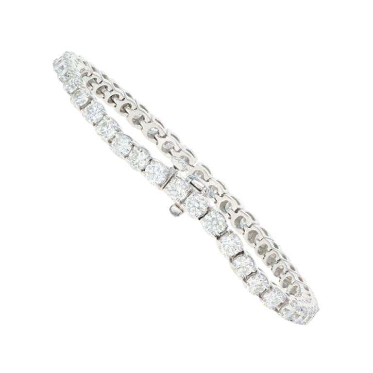 8 50 Carat Round Brilliant Diamond Bracelet 14 Karat White Gold Tennis