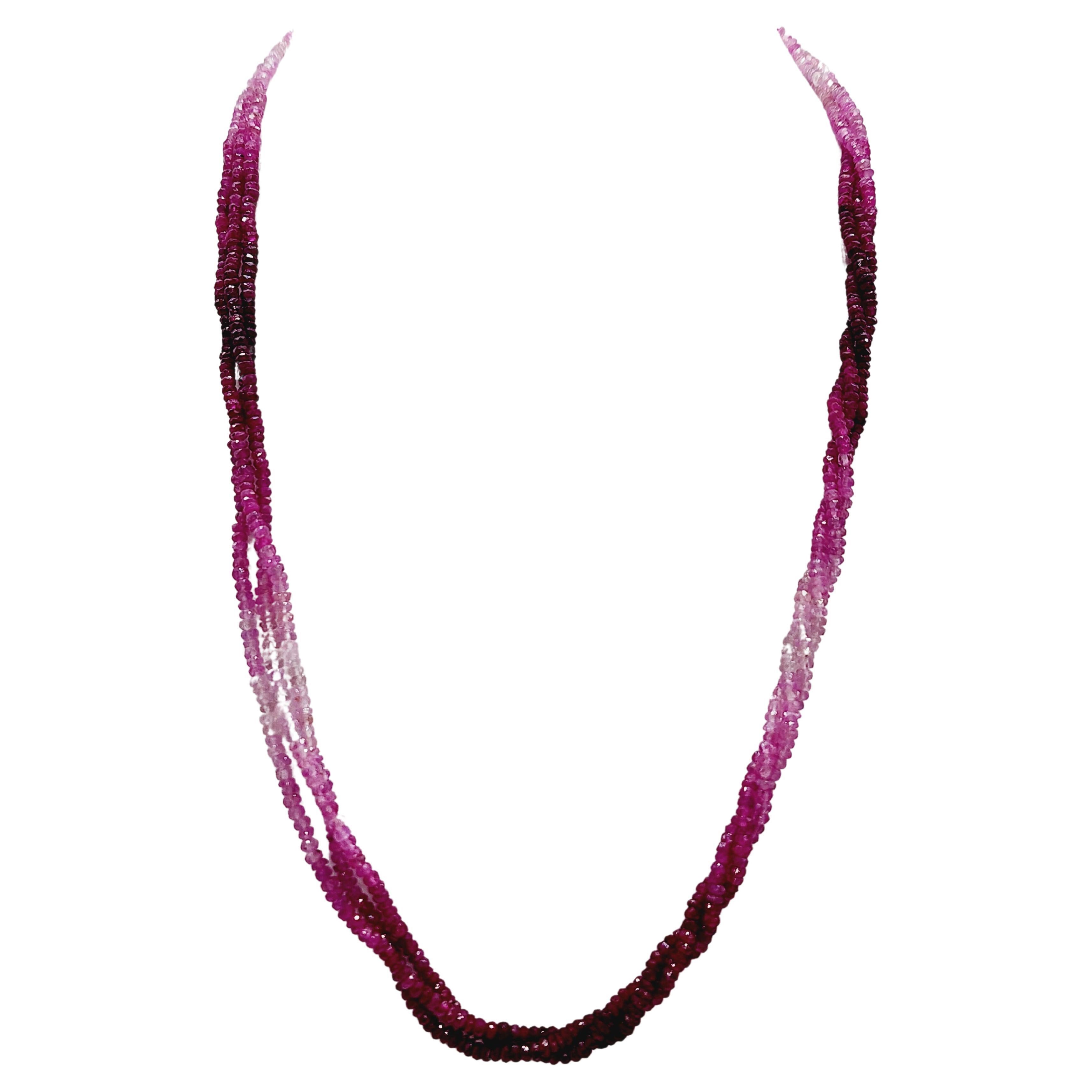483.60 Carats Ruby Round Necklace 14 Karat Yellow Gold For Sale at 1stDibs