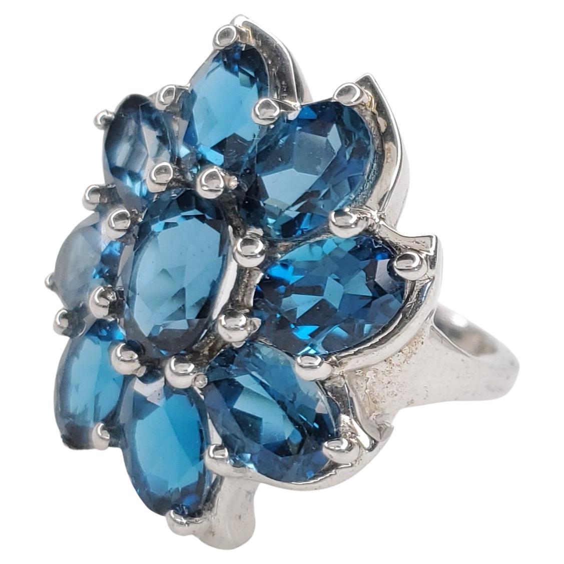 8.12cttw Swiss Blue Topaz Sterling Silver Ring at 1stDibs