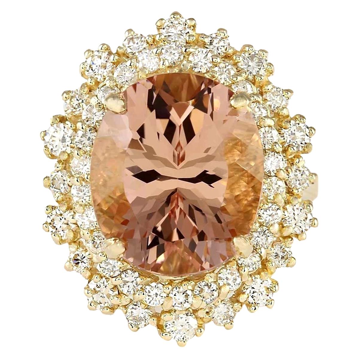 8.70 Carat Olive Green Tourmaline Ring Estate 18 Karat Gold Large Oval ...