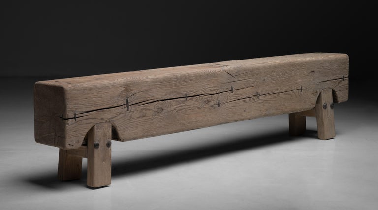 Elm Slab Bench For Sale at 1stDibs