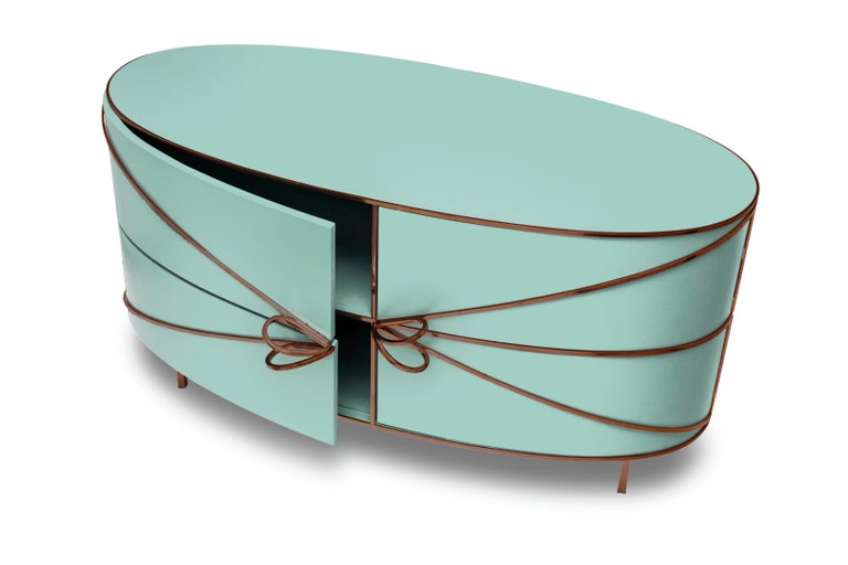 88 Secrets Mint Green Sideboard with Rose Gold Trims by Nika Zupanc For ...
