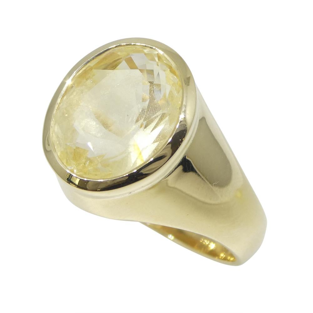 8.81ct Oval Unheated Yellow Sapphire Gent's Touching Ring in 10k Yellow ...