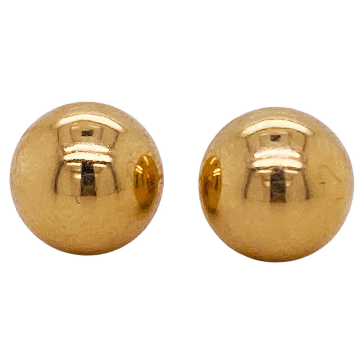 8mm Round Ball Earring Studs 14K Yellow Gold Everyday Earring Stack For ...