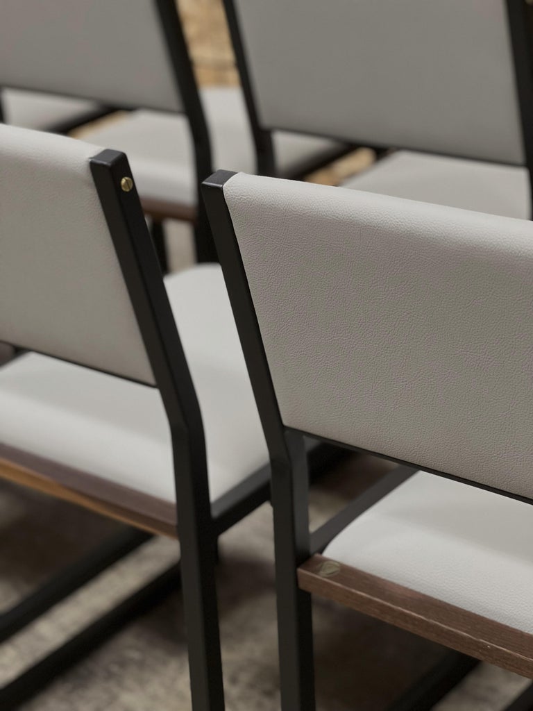 8x Shaker Modern Chair by Ambrozia, Solid Walnut, Black Steel and Light ...